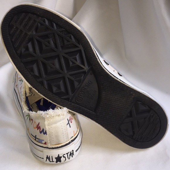 Converse | Shoes | Rare Converse Distressed Graffiti Logo Chucks | Poshmark